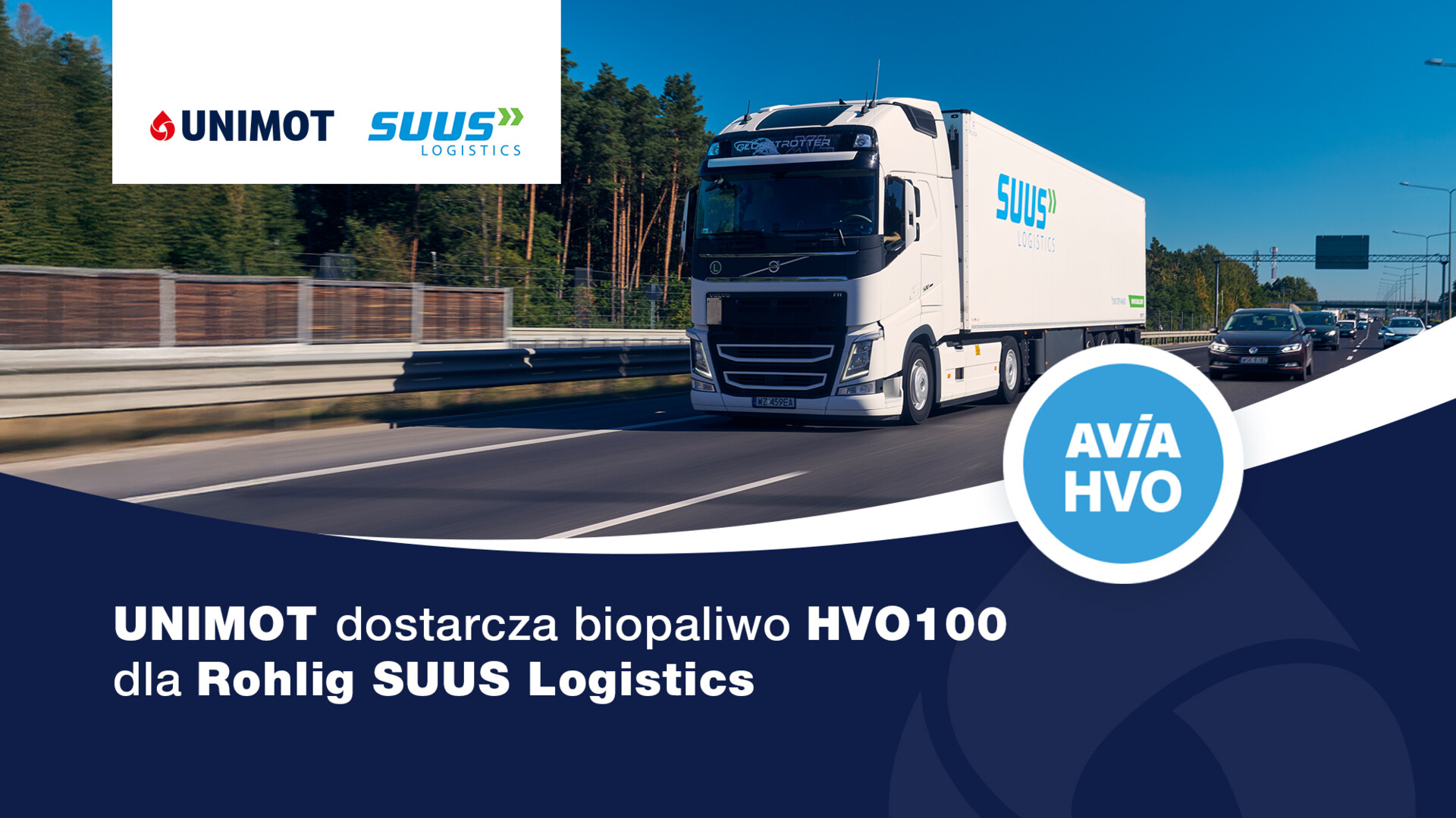 UNIMOT supplies HVO100 biofuel to Rohlig SUUS Logistics for road transport